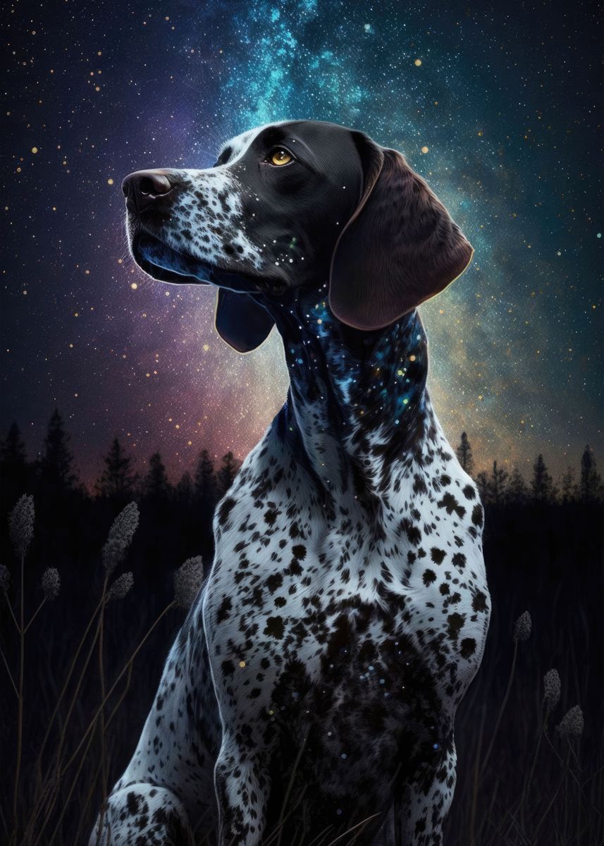 'German Shorthaired Pointer' Poster, picture, metal print, paint by ...