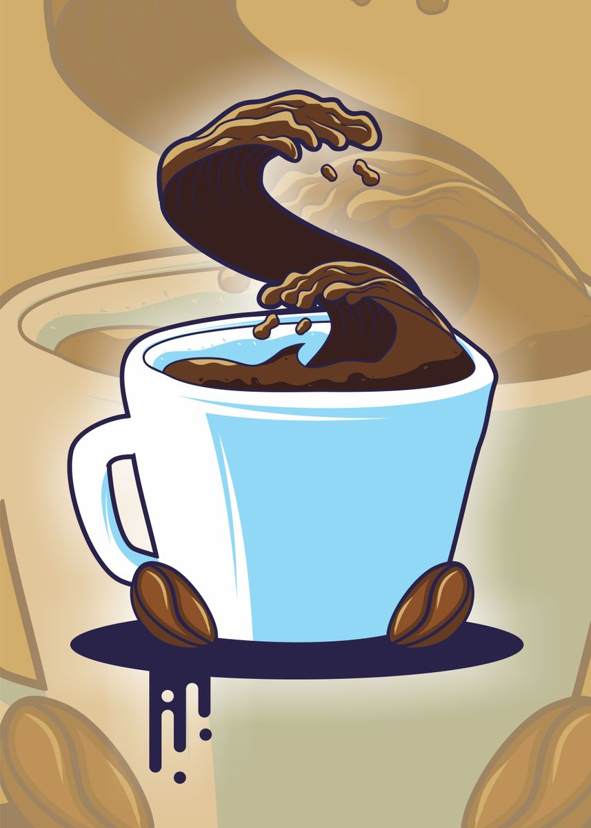 'Wavy Coffee' Poster, picture, metal print, paint by Taufan Heriyansyah ...