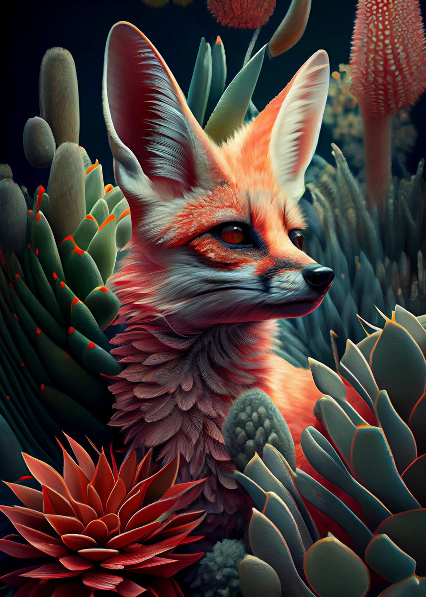 'Fantasy Animals Nature Fox' Poster, picture, metal print, paint by ...