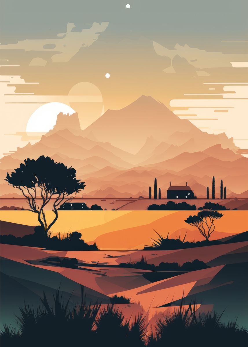 'Landscape art' Poster, picture, metal print, paint by BnWDesigner ...