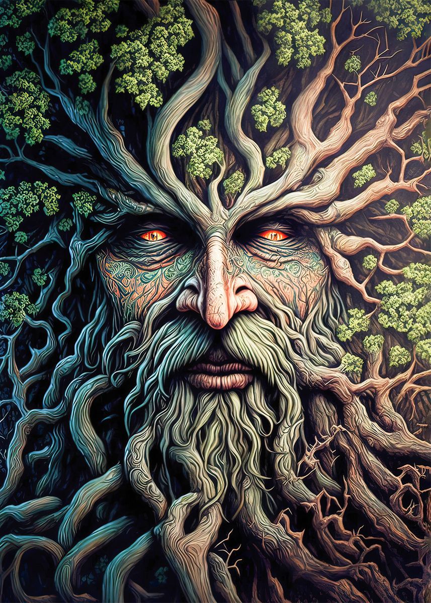 'Elemental forest being' Poster, picture, metal print, paint by Arturo ...