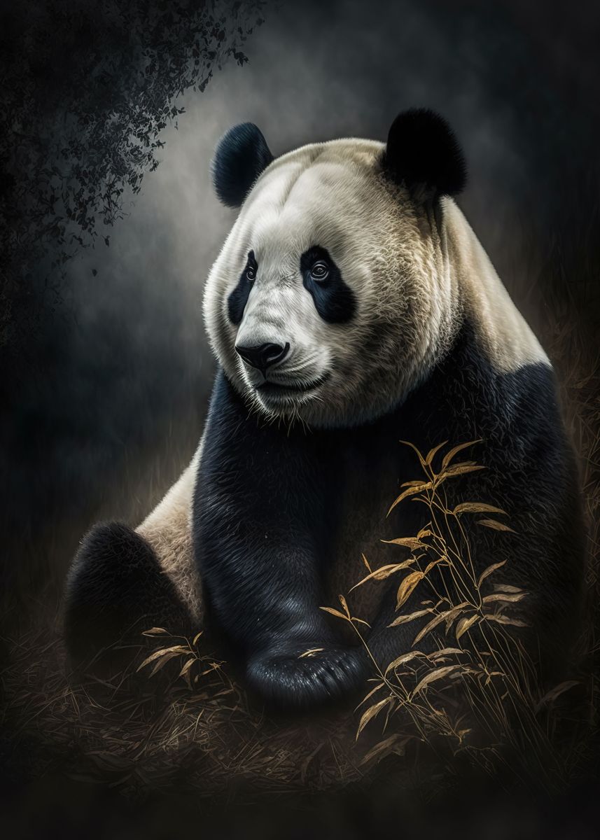 'panda bear ' Poster, picture, metal print, paint by Jena | Displate
