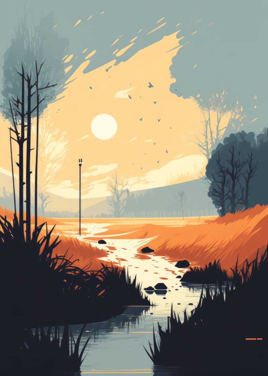 'Landscape art' Poster, picture, metal print, paint by BnWDesigner ...