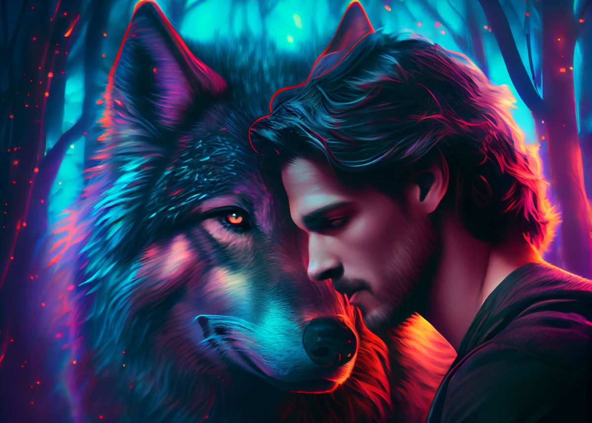 'Wolf and man' Poster by Below Horizon | Displate