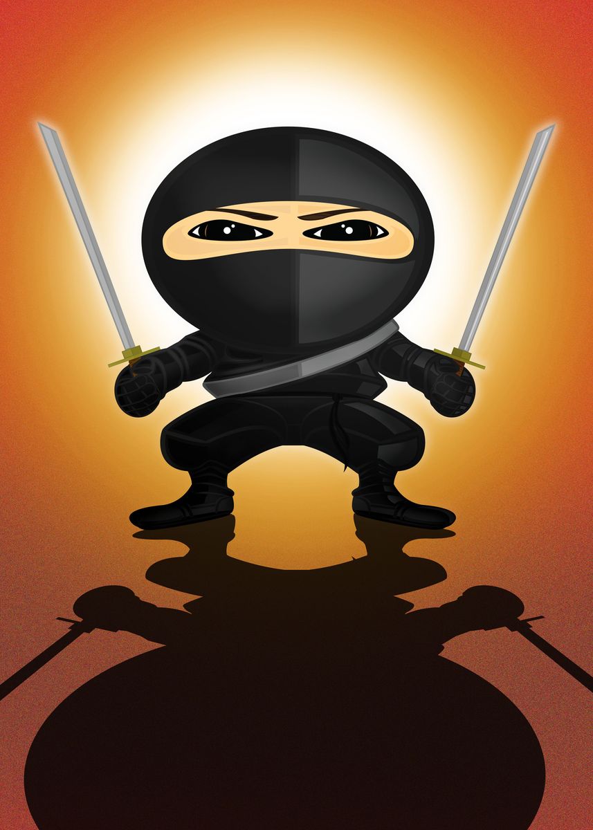 'Ninja Boy' Poster, picture, metal print, paint by Adamzworld | Displate