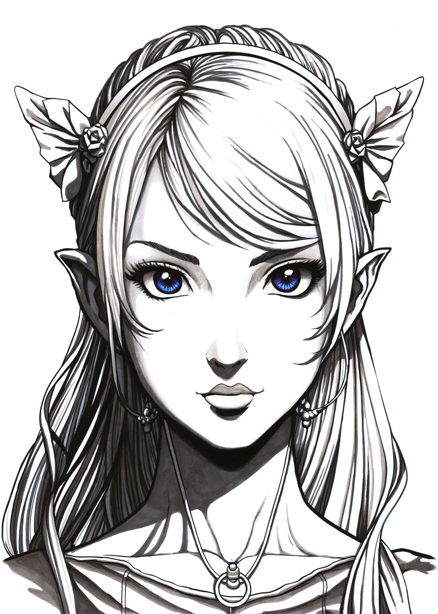 'Elf Girl Maiden' Poster, picture, metal print, paint by Ben Krefta ...