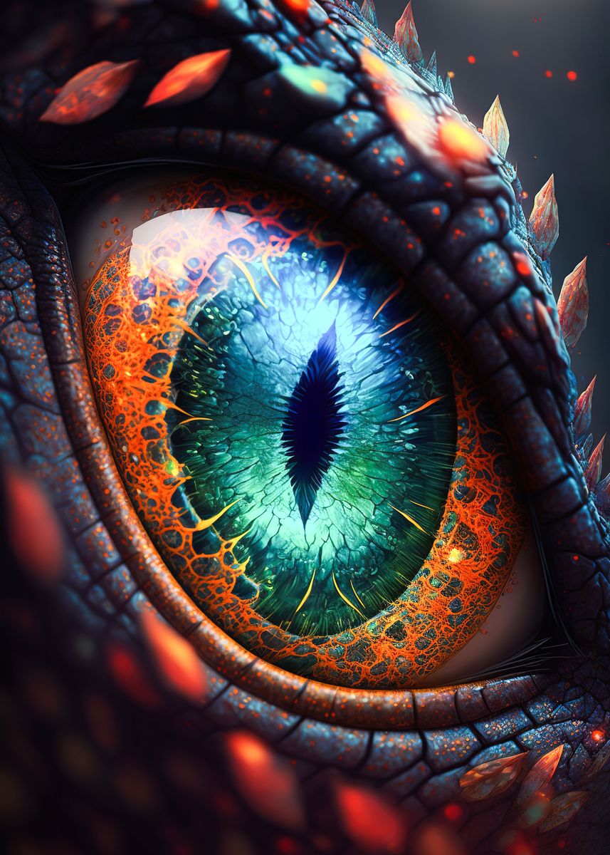 'Dragon Eye' Poster, picture, metal print, paint by Arturo Vivo | Displate