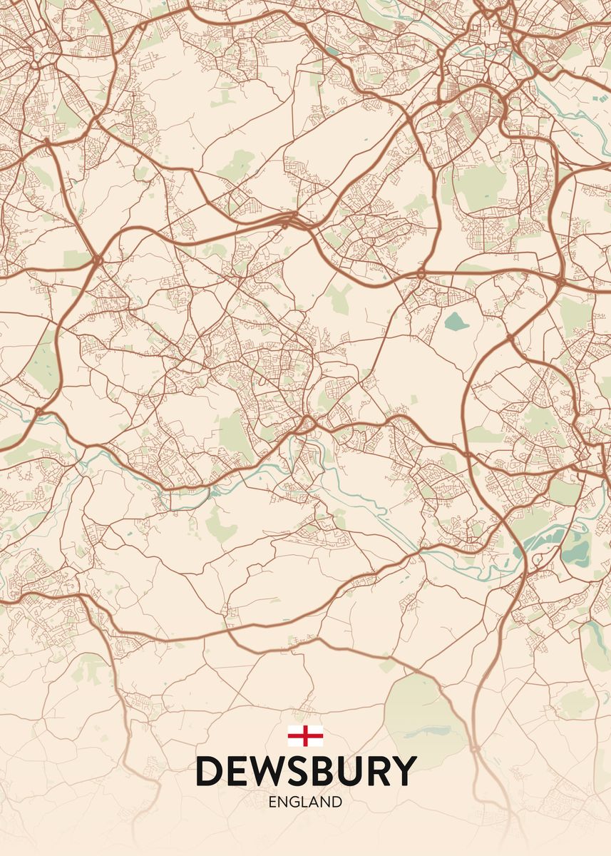 'Dewsbury UK' Poster, picture, metal print, paint by IMR Designs | Displate