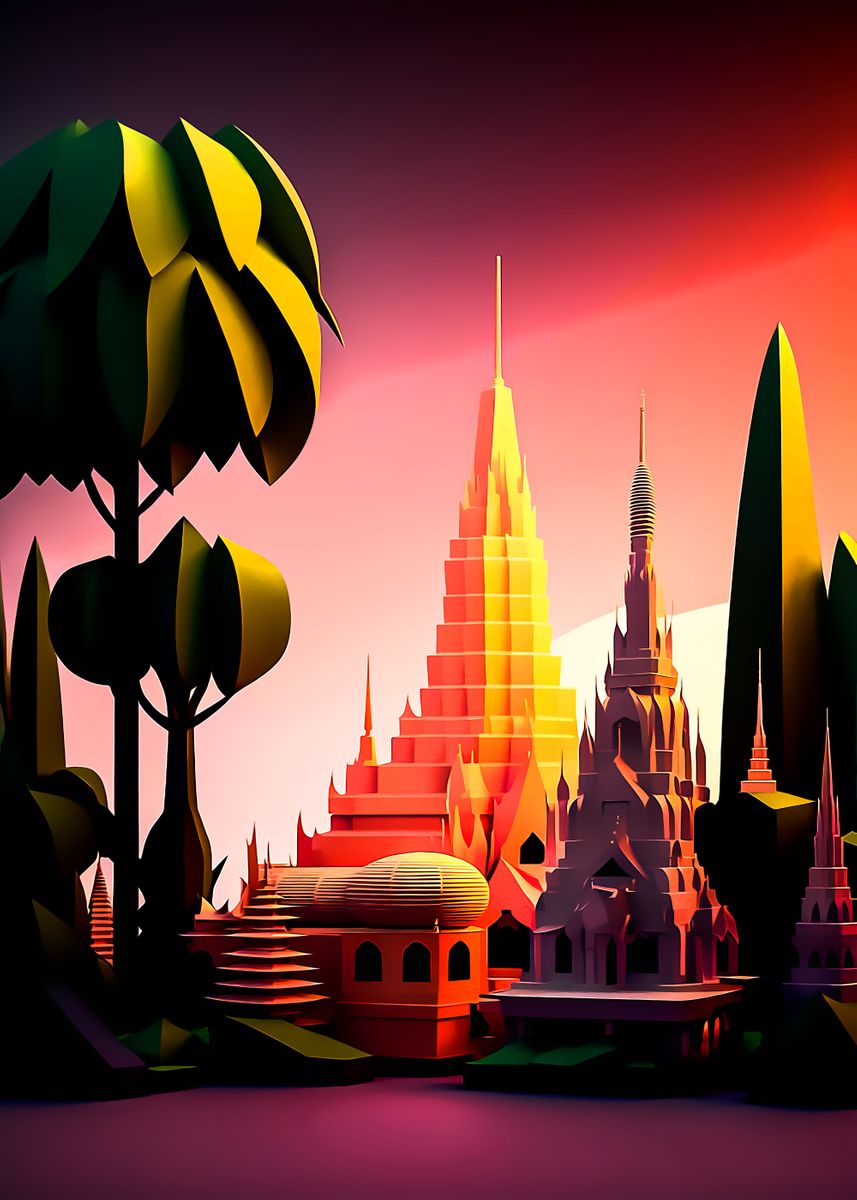 'Bangkok' Poster, picture, metal print, paint by tine Dons | Displate