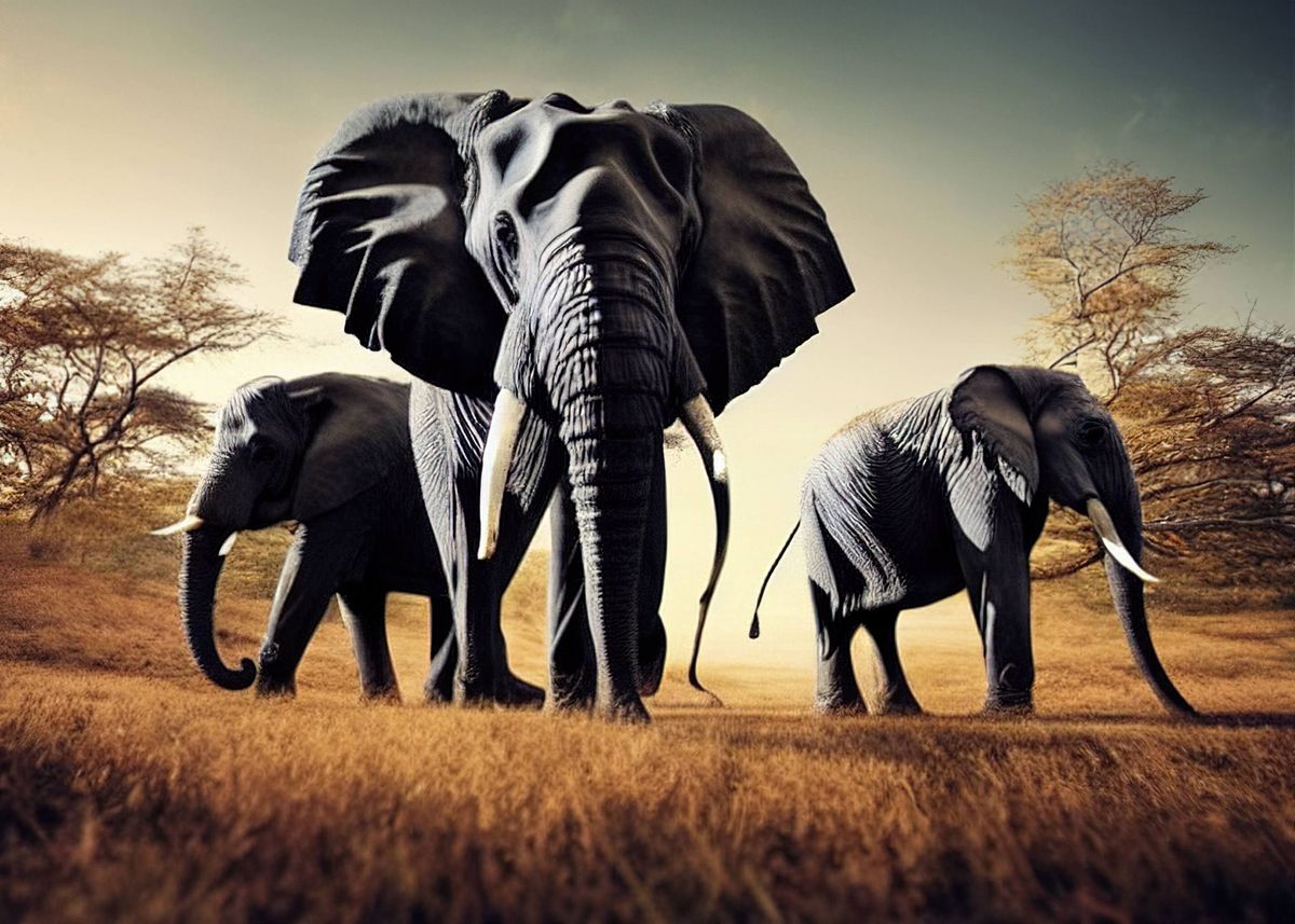 'Elephant Leader of a herd' Poster by Sam Brady | Displate