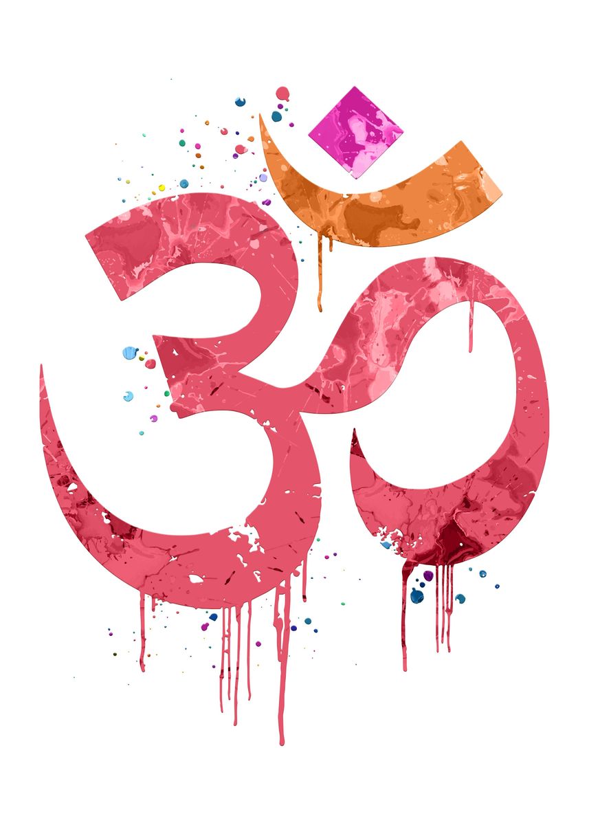 'Om Symbol' Poster, picture, metal print, paint by Denis Siggers | Displate
