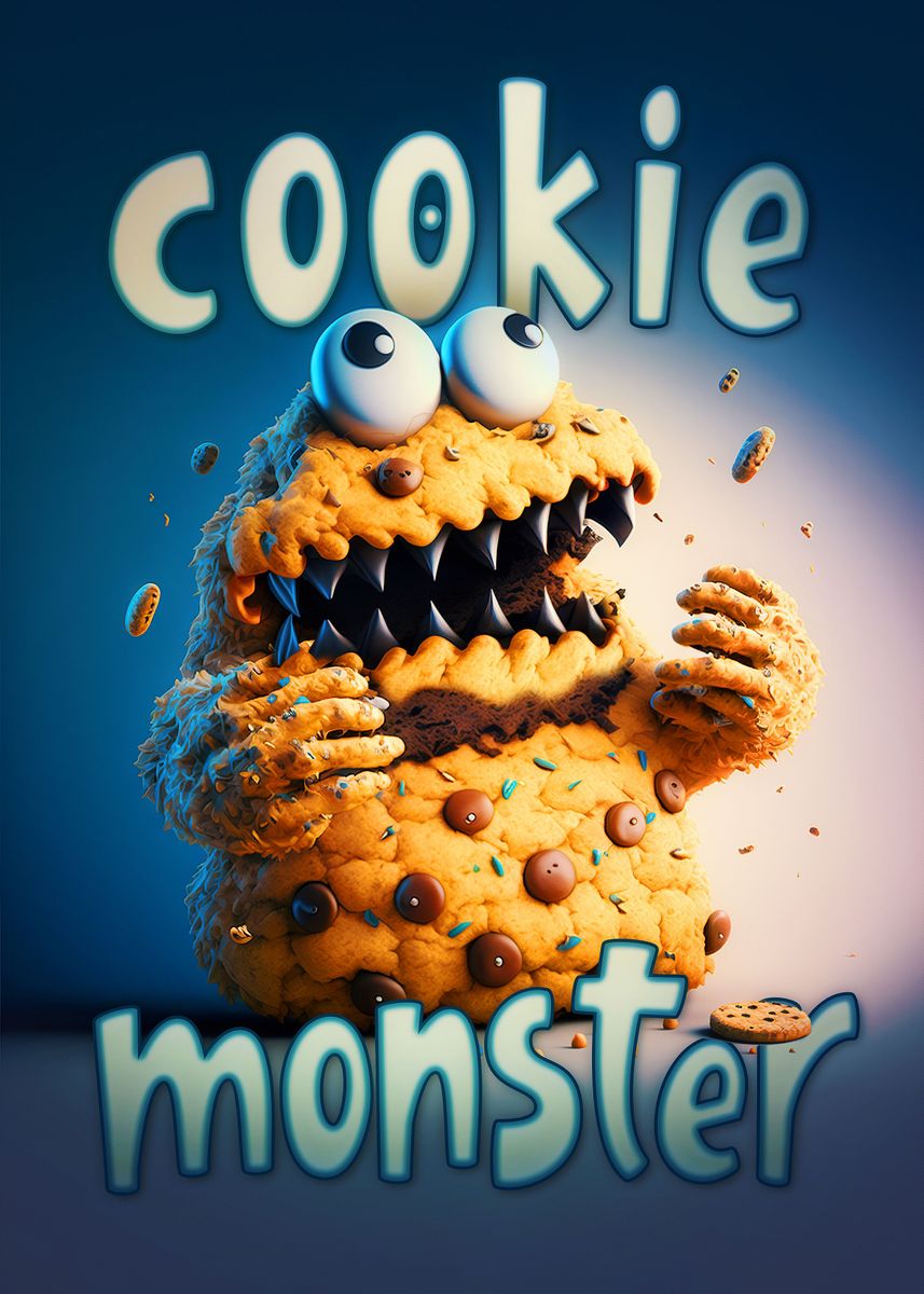 'Cookie Monster' Poster, picture, metal print, paint by Bruno Macedo ...