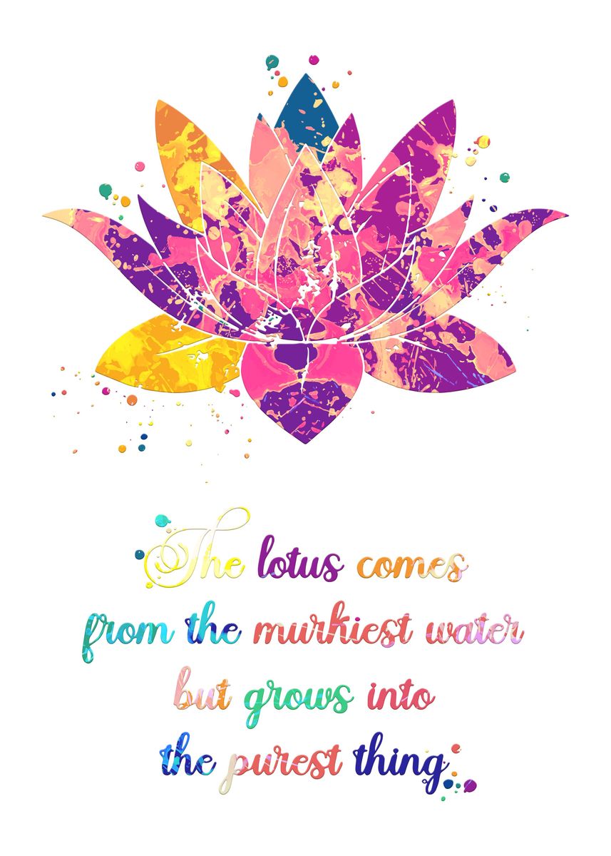 'Lotus Quote' Poster, picture, metal print, paint by Denis Siggers ...