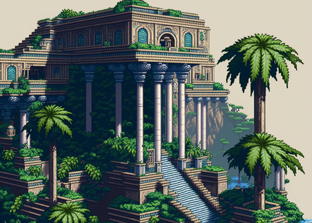 '16bit Gardens of Babylon' Poster by Illustration Art | Displate