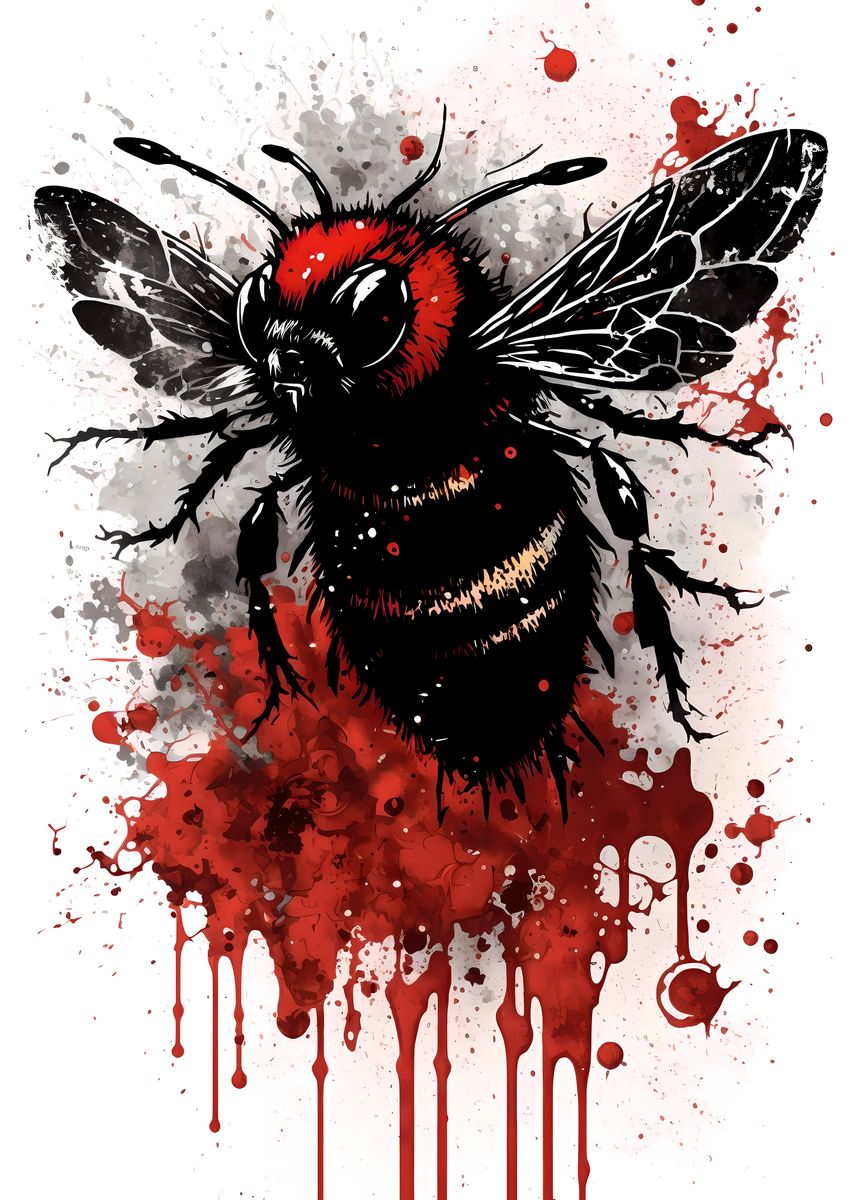 'Bumblebee Ink Painting' Poster, picture, metal print, paint by ...