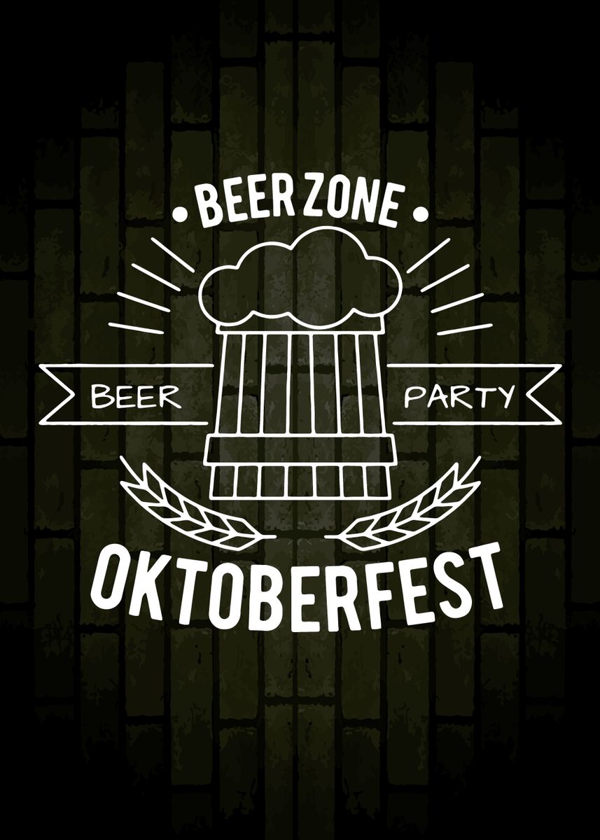 'Beer Zone Party Neon' Poster, picture, metal print, paint by Art Funny ...