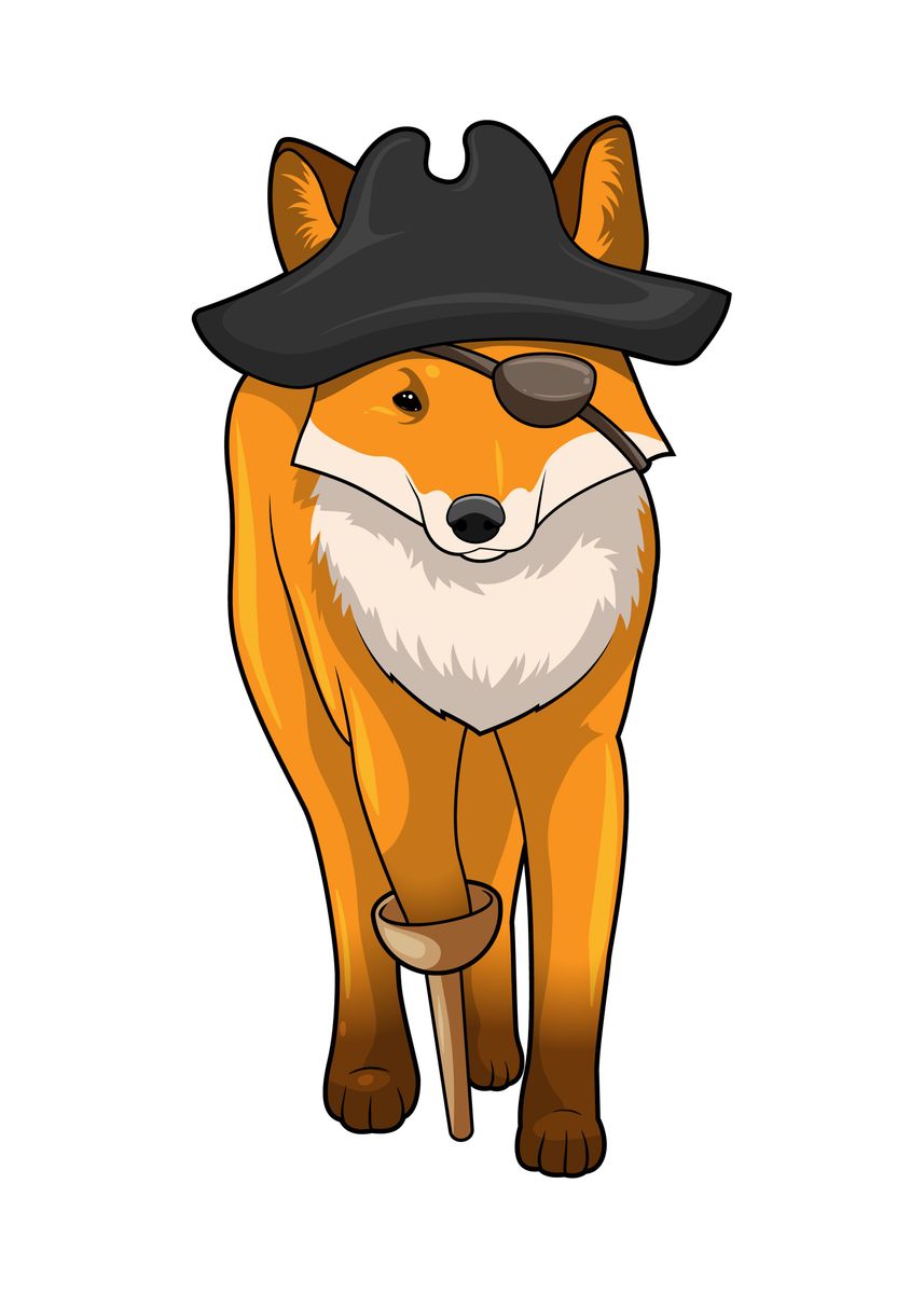 'Fox Pirate Pirate hat' Poster, picture, metal print, paint by Markus ...