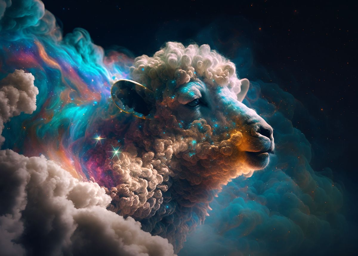 'Spirit Animal Sheep' Poster by Jiri Hodecek | Displate