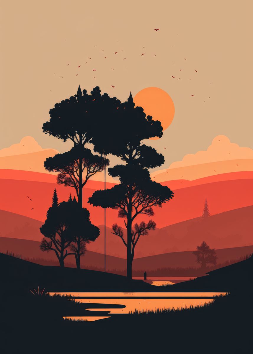 'Landscape art' Poster, picture, metal print, paint by BnWDesigner ...