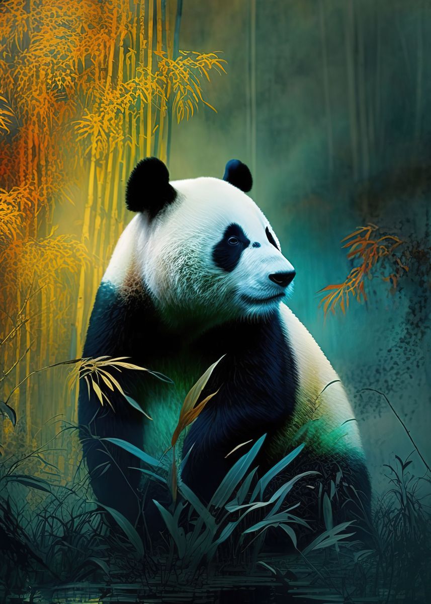 'panda bear ' Poster, picture, metal print, paint by Jena | Displate