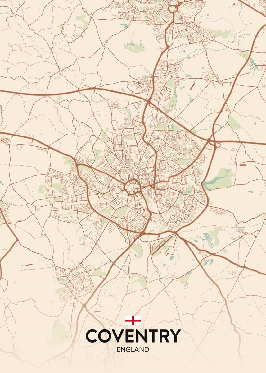 'Coventry UK' Poster, picture, metal print, paint by IMR Designs | Displate