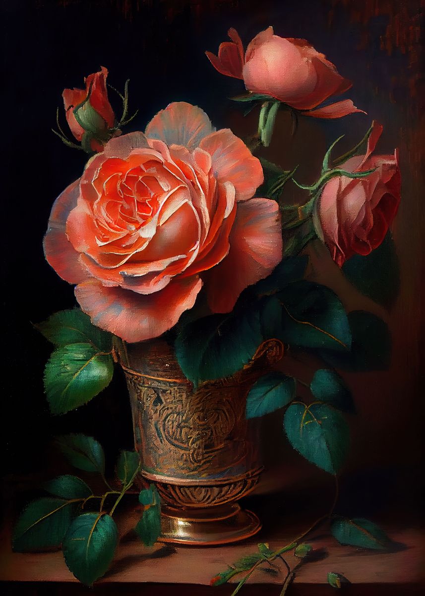 'Botanical Flower Paintings' Poster, picture, metal print, paint by ...