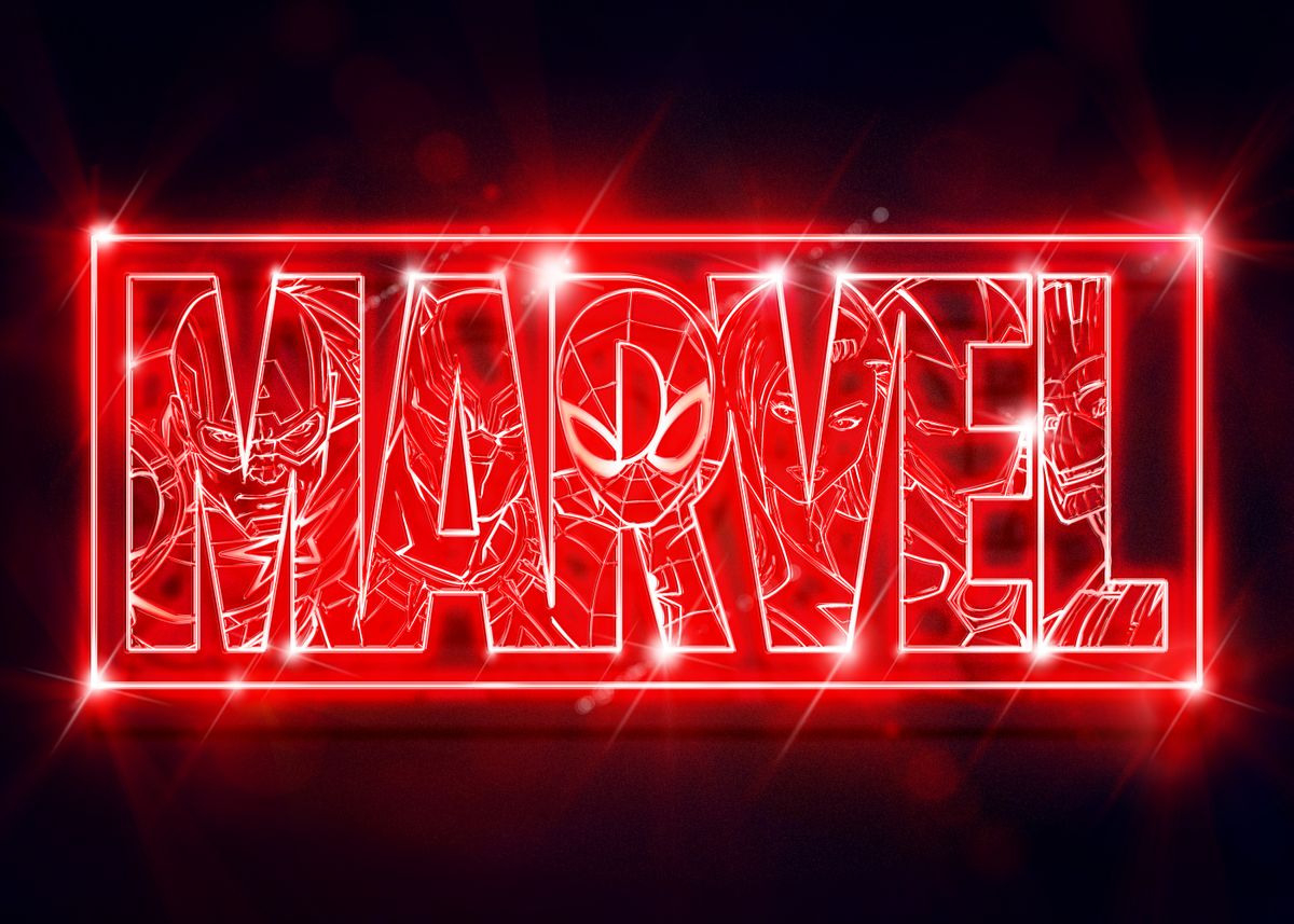 'Marvel characters neon' Poster by Marvel | Displate