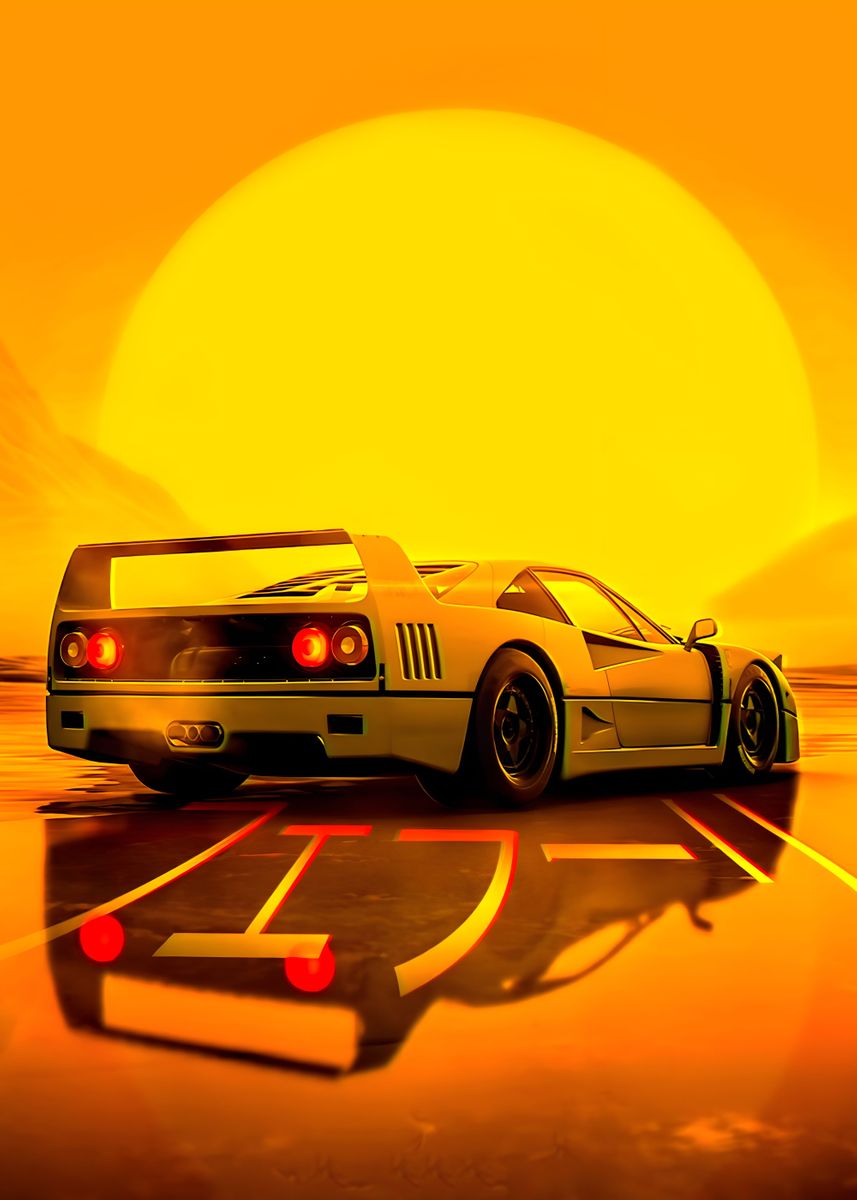 'Ferrari f40' Poster, picture, metal print, paint by Recca | Displate