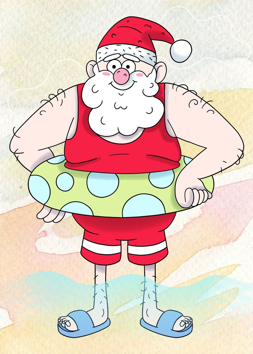 'Santa Lifeguard' Poster, picture, metal print, paint by NIZAM KHAN ...