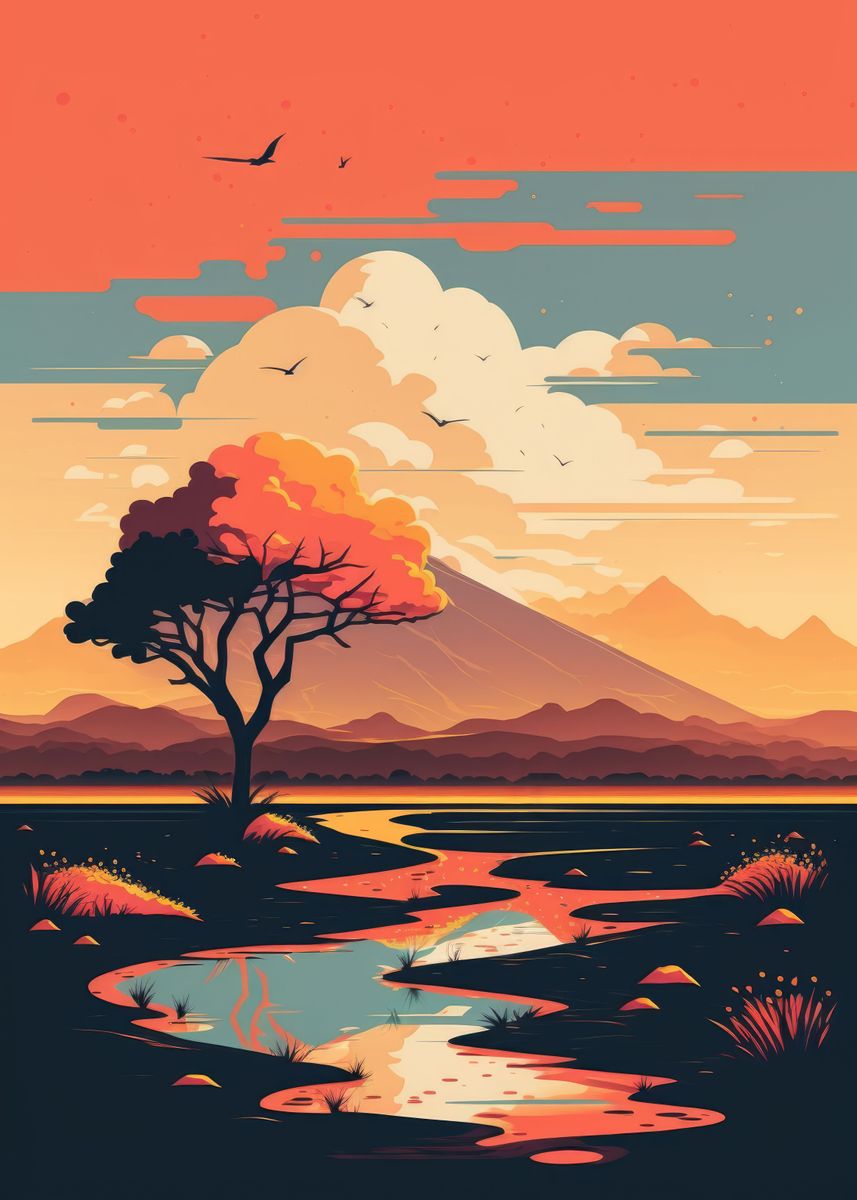 'Landscape art' Poster, picture, metal print, paint by BnWDesigner ...