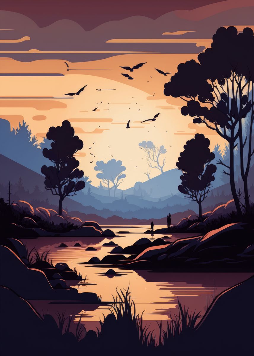 'Landscape art' Poster, picture, metal print, paint by BnWDesigner ...