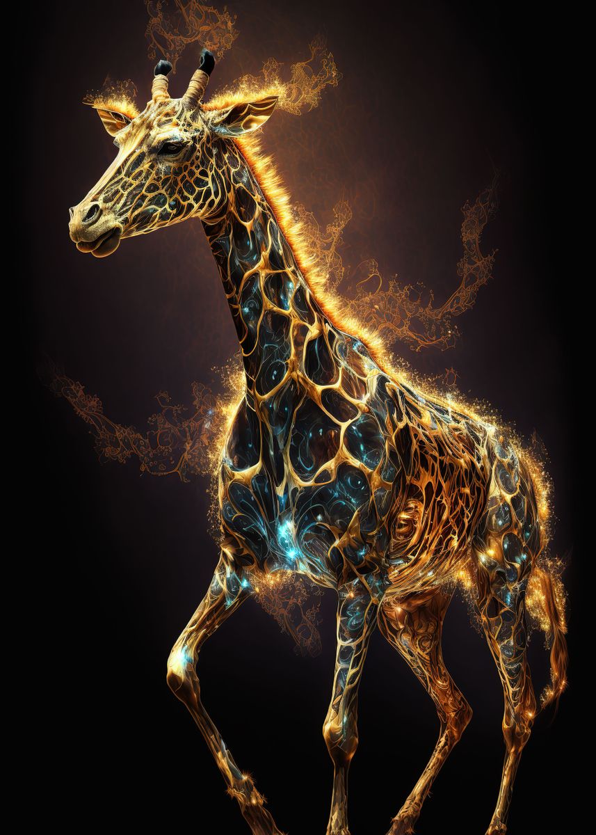 'giraffe neon' Poster by MAD SPACE | Displate