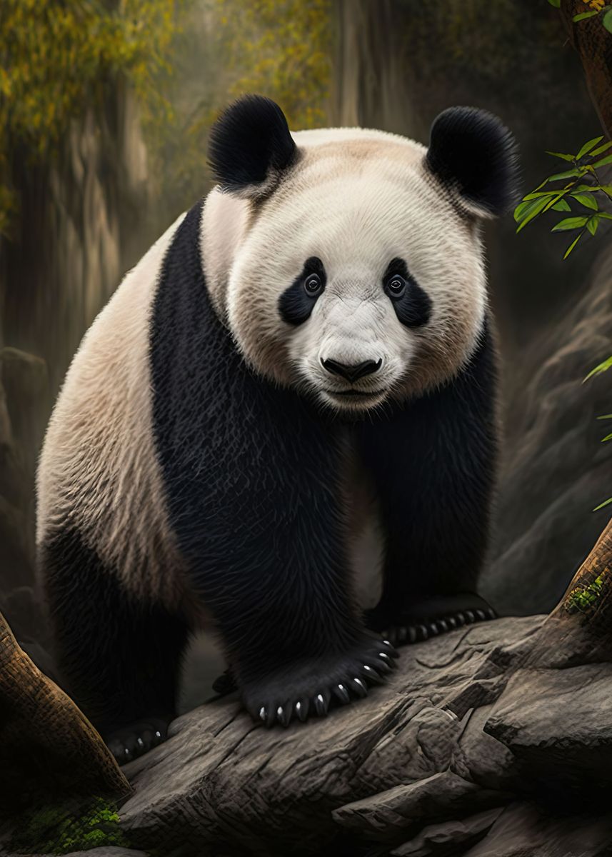 'panda bear ' Poster, picture, metal print, paint by Jena | Displate