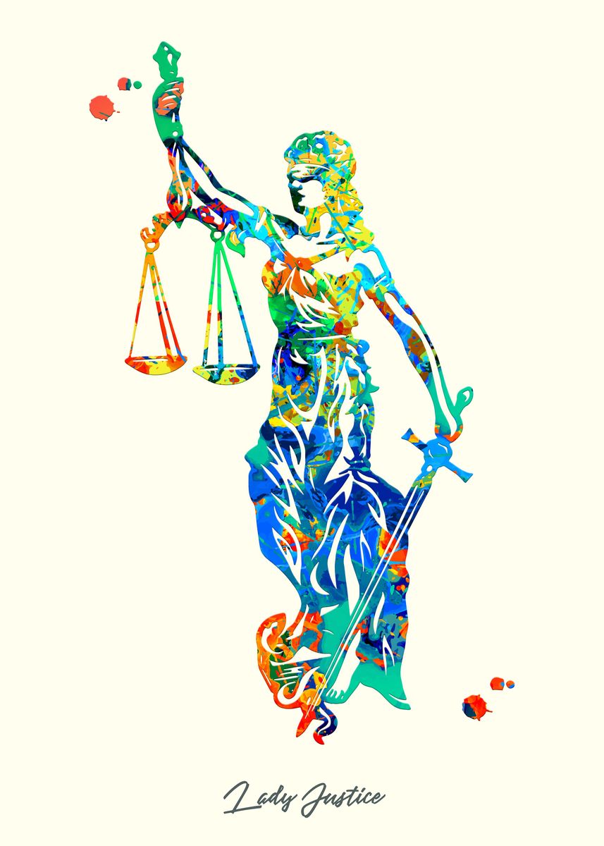 'Lady Justice' Poster, picture, metal print, paint by Vincent Vorce ...