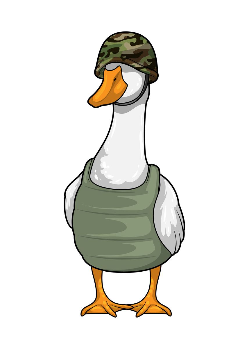 'Duck Soldier Helmet' Poster, picture, metal print, paint by Markus ...