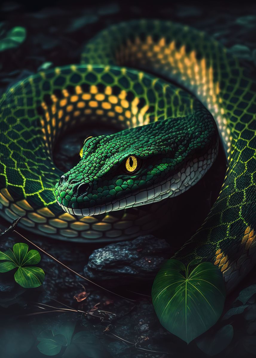 'blue snake splash' Poster, picture, metal print, paint by Eudora ...