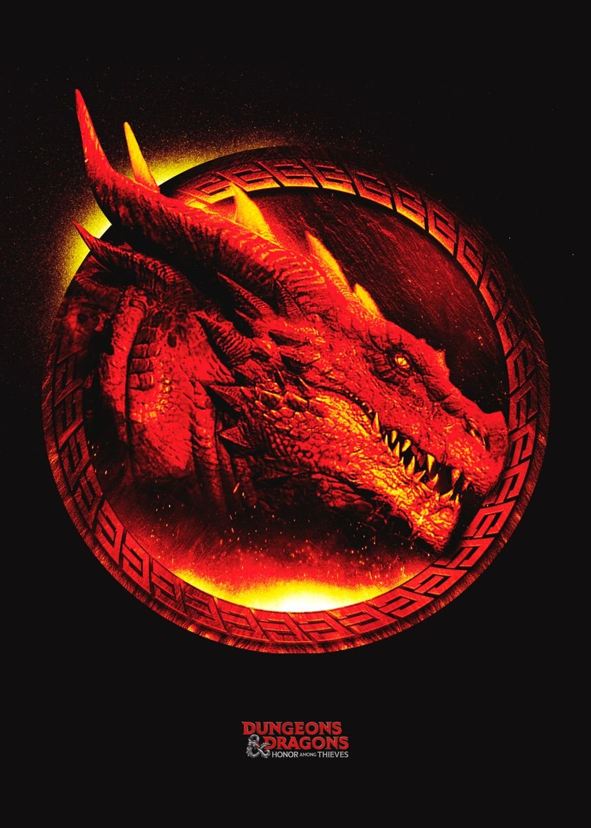 'Red Dragon Profile' Poster, picture, metal print, paint by Dungeons and Dragons | Displate