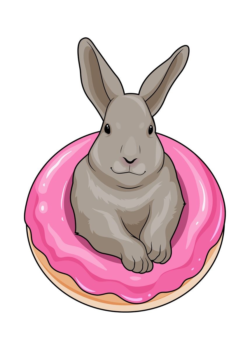 'Rabbit Donut' Poster, picture, metal print, paint by Markus Schnabel ...