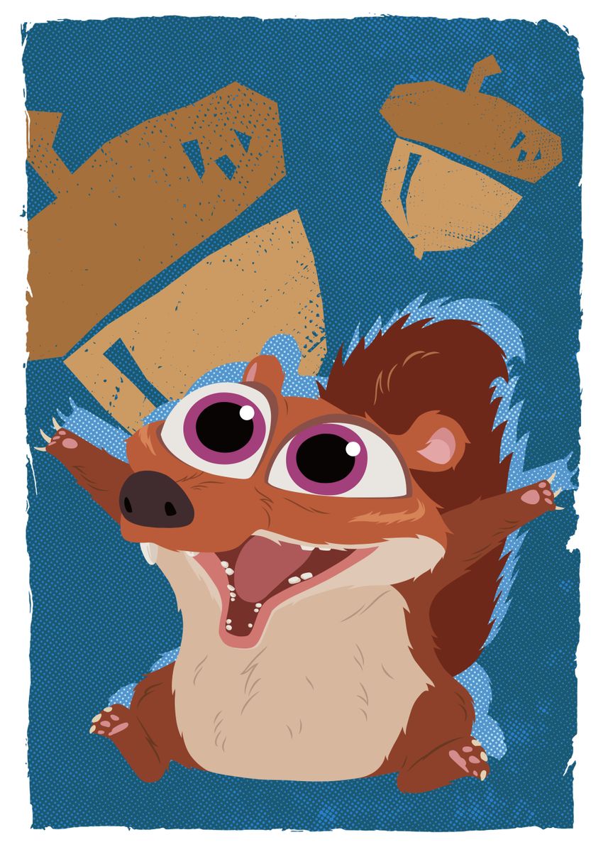 'Scrat' Poster, picture, metal print, paint by Ice Age | Displate