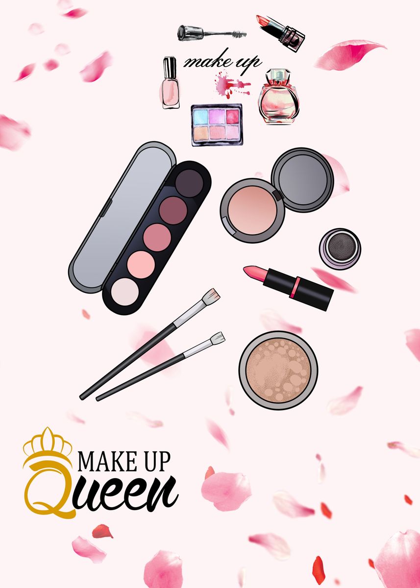 'Makeup Queen Beauty' Poster, picture, metal print, paint by Max Ronn ...