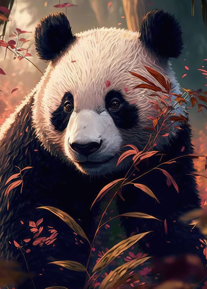 'panda bear ' Poster, picture, metal print, paint by Jena | Displate