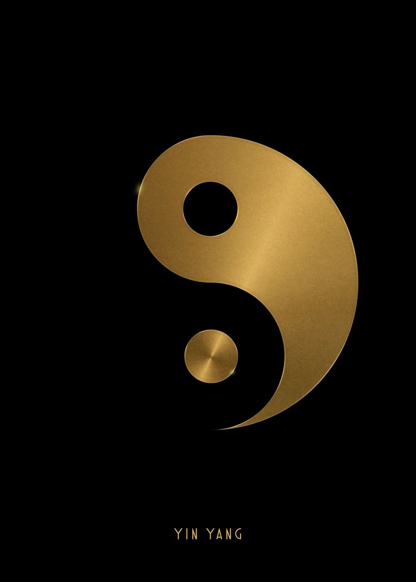 'Gold Yin Yang' Poster, picture, metal print, paint by uglypinkmachine ...