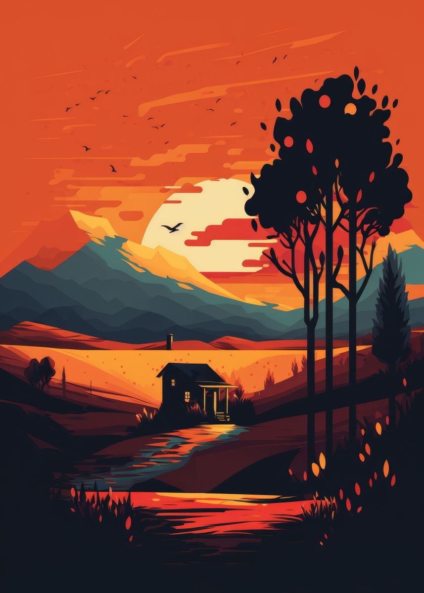 'Landscape art' Poster, picture, metal print, paint by BnWDesigner ...