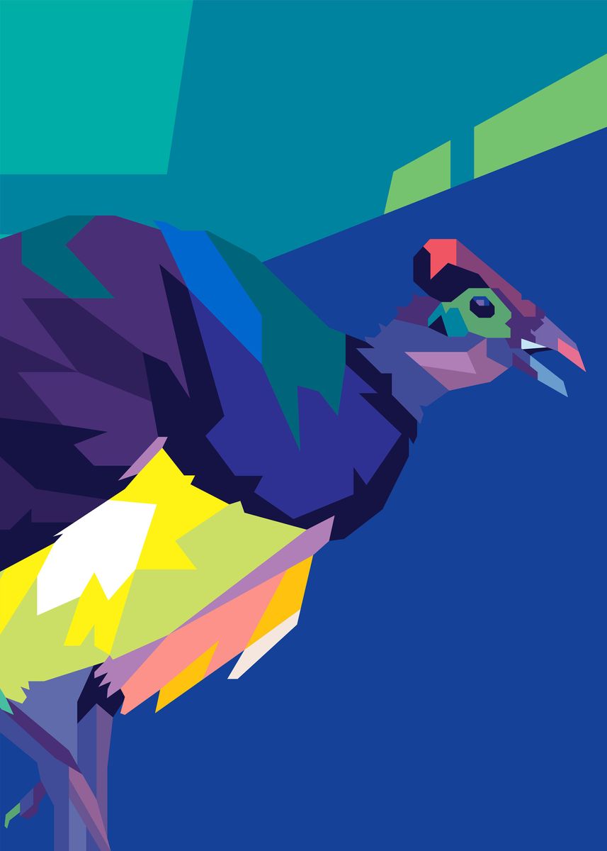 'Bird Maleo Pop Art' Poster, picture, metal print, paint by Indra ...