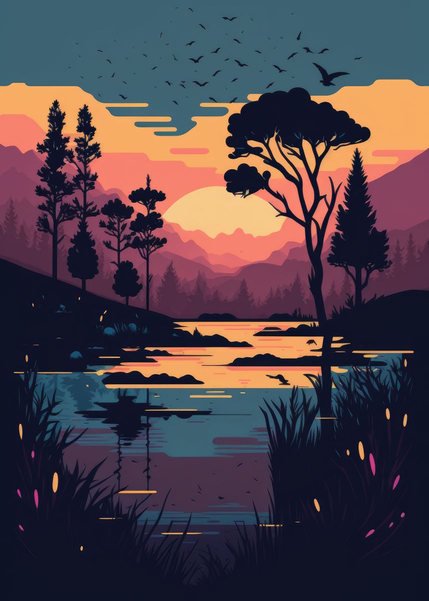 'Landscape art' Poster, picture, metal print, paint by BnWDesigner ...