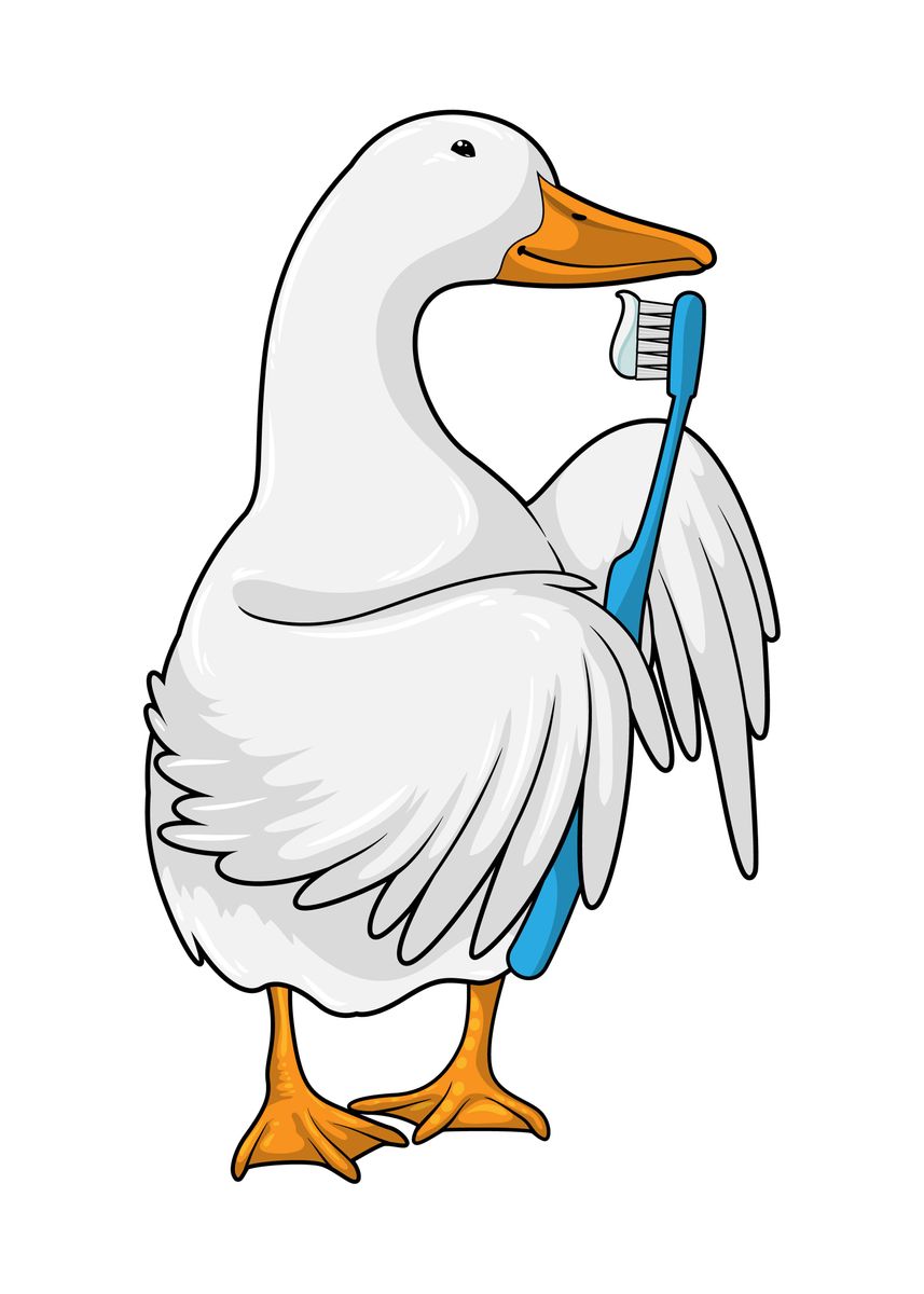 'Duck Toothbrush' Poster, picture, metal print, paint by Markus ...