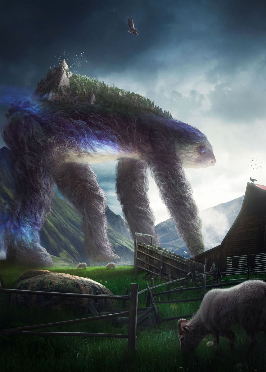 'Fantasy Sloth' Poster by Michael de Groot | Displate