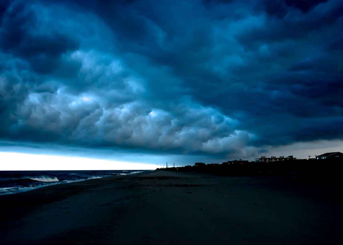 'Blue Storm on the Beach' Poster by Cammina Photo | Displate