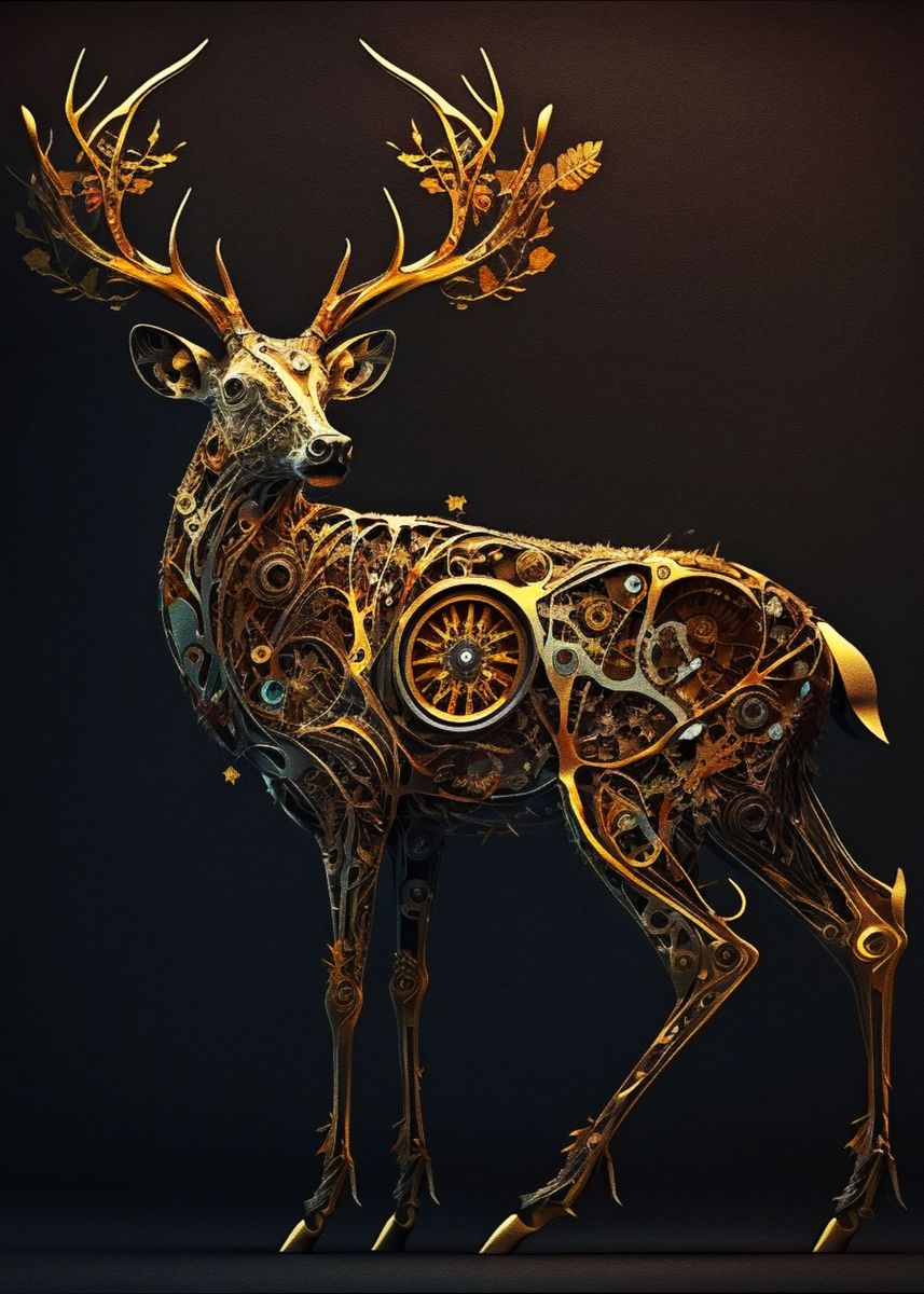 'Deer Robots' Poster, picture, metal print, paint by Fachrul Abqary ...