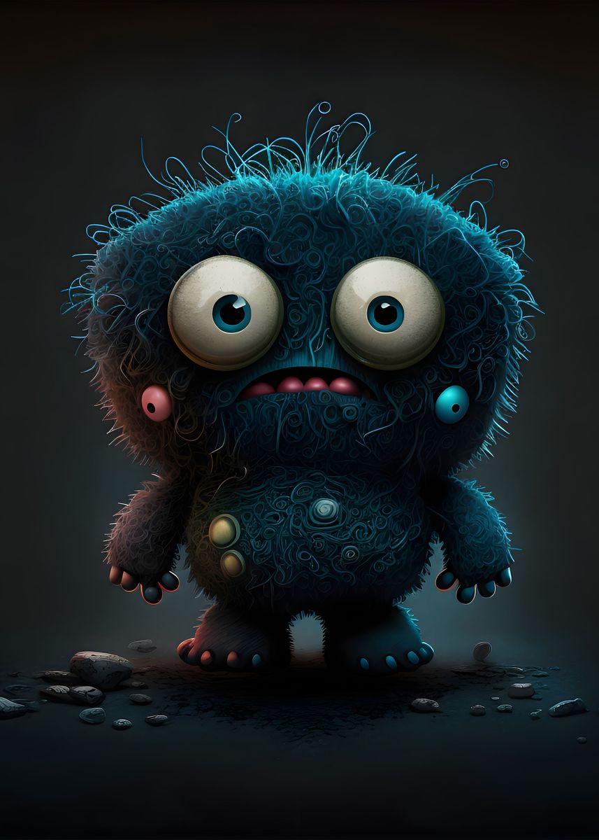 'Fuzzy Monster' Poster, picture, metal print, paint by Jai Kingsdale ...